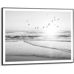 Kunstdruck Reinders, B:70cm H:50cm T:1,6cm, schwarz, MDF, Bilder, "Sonnenuntergang"