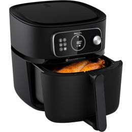 Philips Heißluftfritteuse "Airfryer XXL Kombi HD9876/90, mit 8,3 l, Rapid CombiAir Technologie", B:33,5cm H:35,1cm T:44,7cm, schwarz, Fritteusen, 22