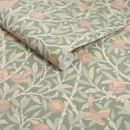 Vliestapete "Bird & Pomegranate", B/L: x 10m, Rollen: 1gr&uuml;n, WILLIAM MORRIS AT HOME, Wohnzimmer, Tapeten, Design Tapeten