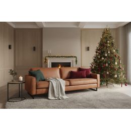 3-Sitzer Home Affaire, B:236cm H:85cm T:97cm, braun, Kunstleder (65% Polyester, 35% Lederfasern);Cord (92% Polyester, 8% Polyamide), Sofas,
