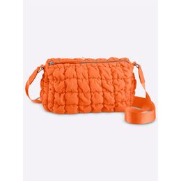 Heine Damen Umh&auml;ngetascheorange, Viskosemischung, unifarben, Taschen