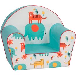 KNORRTOYS Kinder Sessel "Wild life", Baumwolle, B/H/T: 51cm x 42cm x 34cm, blau, B:51cm H:42cm T:34cm, Sessel, für Kinder; Made in Europe
