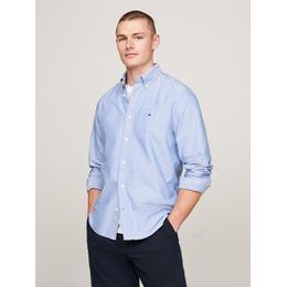 Tommy Hilfiger Herren Langarmhemd "SOLID HERITAGE OXFORD Regular Fit SHIRT", blau, Gr. XXL, Web, Obermaterial: 100% Baumwolle, Hemden