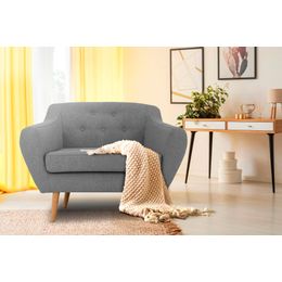 Sessel Home Affaire, B:88cm H:78cm T:73cm, grau, Samtoptik (100% Polyester);Struktur (100% Polyester);Struktur fein ( 100% Polyester), Wohnzimmer,