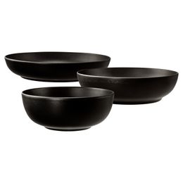 Seltmann Weiden Schale "Foodbowl-Set Liberty Velvet Black 3er Set schwarz", B/H/L: 20,3cm, schwarz, Sch&uuml;sseln