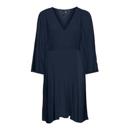 Véro Moda VERO MODA Damen Minikleid "VMMENNY 3/4 SLEEVE SHORT DRESS WWN GA", blau, Gr. S, unifarben, Web, Obermaterial: 100% Viskose, Kleider, Sommerkleid