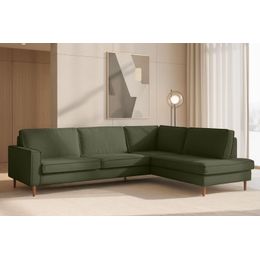 Ecksofa Home Affaire, B:290cm H:85cm T:217cmgrün, 100% Polyester, Wohnzimmer, Sofas, "Pinto Skandi, 290 cm, Chenille, Struktur, Ottomane links /
