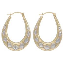 Vivance Damen Paar Creolen "Creolen bicolor", Gelbgold 375, gelb, Gelbgold 375, Ohrringe, 2x Diamant = 0,01ct.