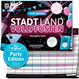 DENKRIESEN Kinder Spiel "Stadt Land Vollpfosten Party Edition"bunt, Spiele, Spielblock; Made in Germany
