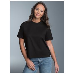 TRIGEMA Damen T-Shirt "TRIGEMA T-Shirt aus Baumwolle", schwarz, Basic, Gr. XL, 100% Baumwolle, Shirts