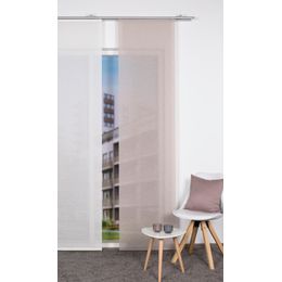 Schiebegardine Home Wohnideen, B:60cm H:245cm, grau, Polyester, Wohnzimmer, Gardinen, "SIEGLINDE", HxB: 245x60, Bambusoptik