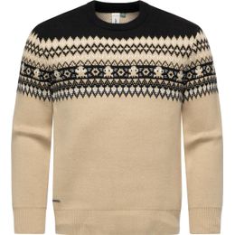 Ragwear Herren Norwegerpullover "Norwen", braun, Basic, Gr. M, Strick, Material: 60% Baumwolle, 40% Acryl, Pullover, Warmer Norweger Herren