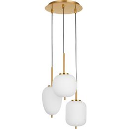 NOVA LUCE Hängeleuchten "LATO", 3, Ø 30cm, 1 Stk., gold, Esszimmer, Leuchten, Ohne Leuchtmittel