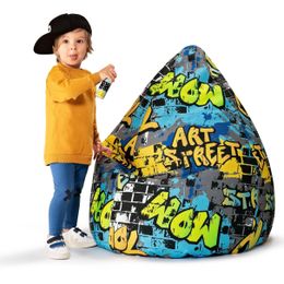Sitzsack SITTING POINT, B:70cm H:110cm T:70cm, bunt, Polyester, Kinderzimmer, Sitzsäcke, "BeanBag Cool XL", Digitaldruck