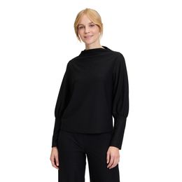 Vera Mont Damen Shirtbluse "Damen langarm", schwarz, Gr. 46, Jersey, Obermaterial: 77% Polyester, 17% Polyester, 6% Elasthan, Blusen
