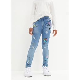bonprix Skinny-Jeans Mid Waist, blau, mit Baumwolle