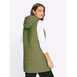 Inspirationen Damen Longweste, gr&uuml;n, Gr. 36, unifarben, 100% Polyester, Westen