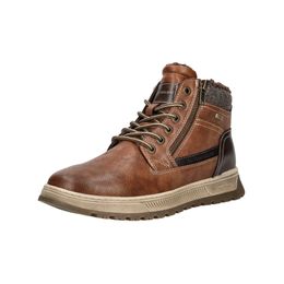 Schn&uuml;rstiefelette Tom Tailor "Tom Tailor Stiefelette Lederimitat", Damen, Gr. 42, braun, Lederimitat, Schuhe Schn&uuml;rstiefelette