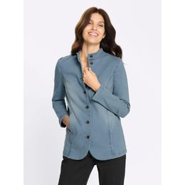 Classic Basics Damen Jeansjacke, blau, Gr. 56, 81% Baumwolle, 17% Polyester, 2% Elasthan, Jacken