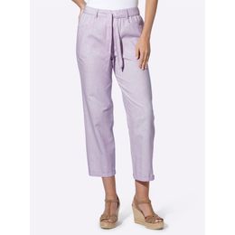 Webhose Heine, Damen, Gr. 38, Normalgr&ouml;&szlig;en, flieder, 55% Leinen, 45% Baumwolle, unifarben, Hosen