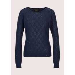 Madeleine Mode MADELEINE Damen Longpullover "Strickpullover Schicker Kaschmirpullover mit Glanzeffekt"marine, Gr. 48, Obermaterial: 85% Wolle mw. 10% Kaschmir WS.