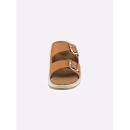 Franken Schuhe FRANKEN-SCHUHE Damen Pantolette, Gr. 37camel, Lederimitat, Schuhe