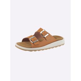 Franken Schuhe Pantolette FRANKEN-SCHUHE, Damen, Gr. 38, camel, Lederimitat, Schuhe Pantolette