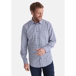 Stooker Men Herren Langarmhemd "HUGH Hemd Langarm Regular Fit"blau check, Gr. L, Stoff, 60% Baumwolle, 40% Polyester, Hemden, Langarm Hemd Regular