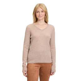 Betty Barclay Damen Strickpullover "Damen mit V-Ausschnitt", beige, Basic, Gr. 40, Strick, Obermaterial: 100% Kaschmir, Pullover, Strick