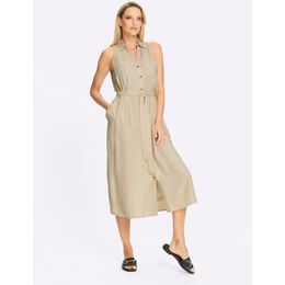 Heine Damen Sommerkleid "Kleid"sand, Gr. 36, unifarben, 55% Leinen, 45% Viskose, Kleider