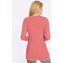 Classic Basics Damen Longpullover "V-Pullover", rosa, Gr. 48, unifarben, 100% Polyacryl, Pullover