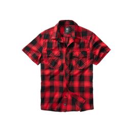 Brandit Herren Karohemd "Brandit Herren Checkshirt Halfsleeve"rot, schwarz, Gr. 7XL, 100% Baumwolle, Hemden