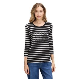 Betty Barclay Damen 3/4-Arm-Shirt "Damen mit Schmucksteinen", schwarz, Basic, Gr. 40, Jersey, Obermaterial: 95% Viskose, 5% Elasthan, Shirts
