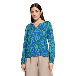 Cartoon Damen Schlupfbluse "Damen mit Muster"grün, blau, Gr. 44, Obermaterial: 100% Viskose, Blusen