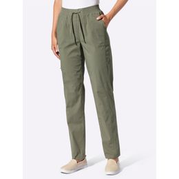 Casual Looks Damen Schlupfhose, gr&uuml;n, Gr. 20, unifarben, 98% Baumwolle, 2% Elasthan, Hosen