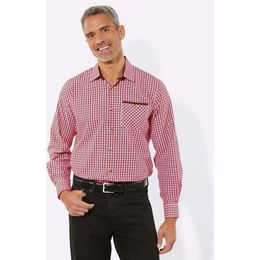 CLASSIC Herren Karohemdkirsche, meliert, Gr. 43, gemustert, kariert, mehrfarbig, 50% Baumwolle, 50% Polyester, Hemden