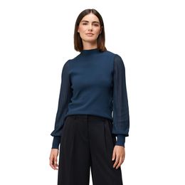 Zero Damen Strickpullover "Damen mit transparenten Ärmeln"teal ocean, Gr. 36, unifarben, Strick, Obermaterial: 72% Viskose, 28% Polyester, Pullover,
