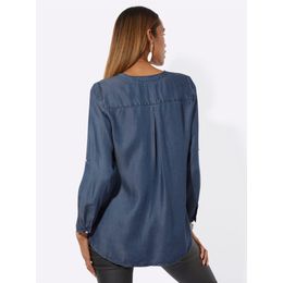 CR&Eacute;ATION L CREATION L Damen Langarmbluseblau, bleached, Gr. 42, unifarben, 100% Lyocell, Blusen