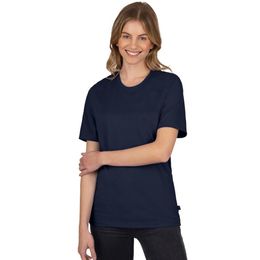TRIGEMA Damen T-Shirt "TRIGEMA T-Shirt aus 100% Baumwolle", blau, Basic, Gr. XL, 100% Baumwolle, Shirts