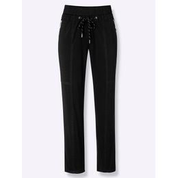 Casual Looks Damen 7/8-Hoseschwarz, Gr. 54, unifarben, 98% Baumwolle, 2% Elasthan, Hosen