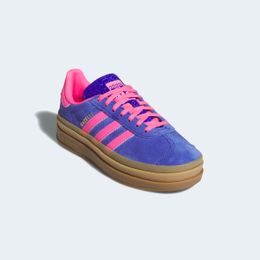 Sneaker adidas originals "GAZELLE BOLD", Damen, Gr. 36, lucid blau, lucid pink, gold metallic, Leder, Synthetik, Schuhe Sneaker