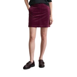 Marc O'Polo MARC O'POLO Damen Webrock "aus Organic-Cotton-Modal-Stretch"aubergine rot, Gr. 38, unifarben, Obermaterial: 82% Baumwolle, 17% Modal, 1% Elasthan,