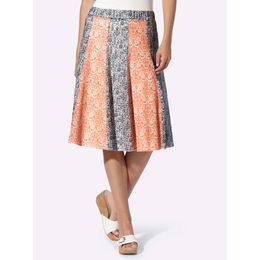 Heine Damen Schlupfrockorange, taubenblau, bedruckt, Gr. 48, bedruckt, gebl&uuml;mt, gemustert, mehrfarbig, 96% Polyester, 4% Elasthan, R&ouml;cke