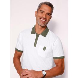 Poloshirt CLASSIC "Kurzarm-Poloshirt", Herren, Gr. 56/58, ecru, marine, 100% Baumwolle, gemustert, mehrfarbig, Shirts