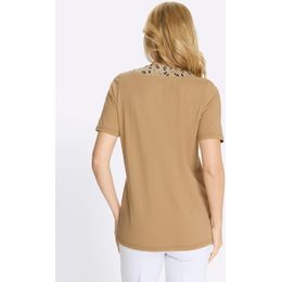 Classic Basics Damen T-Shirt "Kurzarm-Shirt"camel, Gr. 38, gemustert, 100% Baumwolle, Shirts