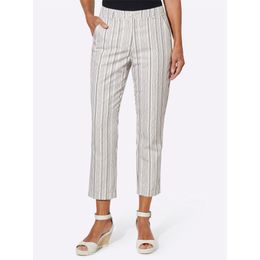 7/8-Hose Classic Basics, Damen, Gr. 40, Normalgr&ouml;&szlig;en, ecru, sesam, gestreift, 100% Polyester, gemustert, mehrfarbig, Hosen 7/8-Hose