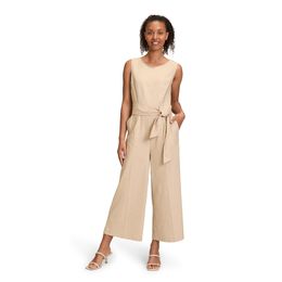 Betty Barclay Damen Overall "Damen mit Eingrifftaschen", beige, Gr. 40, Obermaterial: 33% Baumwolle, 33% Polyester, 18% Viskose, 14% Leinen, 2%