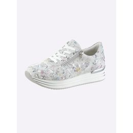 Sneaker Remonte, Damen, Gr. 37, hellgrau, bedruckt, Leder, Schuhe Sneaker