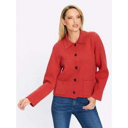 Heine Damen Strickjackeerdbeere, Gr. 46, unifarben, 36% Viskose, 28% Polyacryl, 18% Polyester, 18% Polyamid, Strickjacken