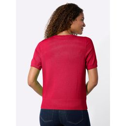 Casual Looks Damen Kurzarmpullover "Kurzarm-Pullover"rot, Gr. 40, unifarben, 100% Baumwolle, Pullover